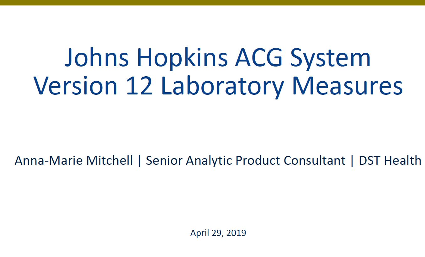 Session 3: Anna-Marie Mitchell - Version 12 Laboratory Measures | Johns ...