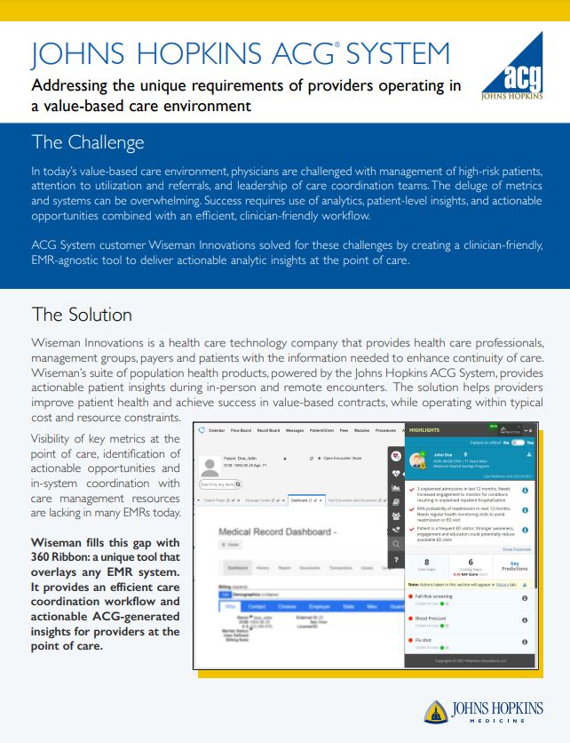 Actionable Insights at the Point of Care - Provider - Johns Hopkins ACG ...